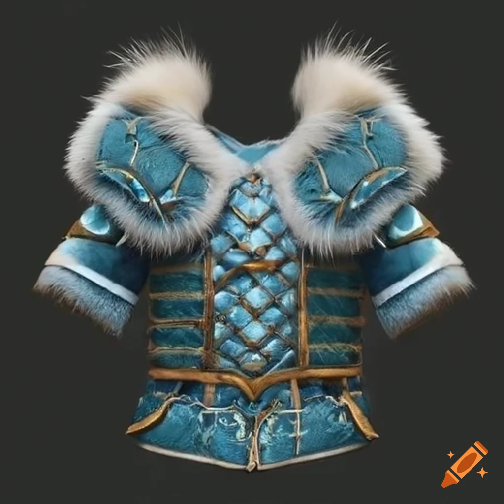 Magic fur padded armor from the front view on Craiyon