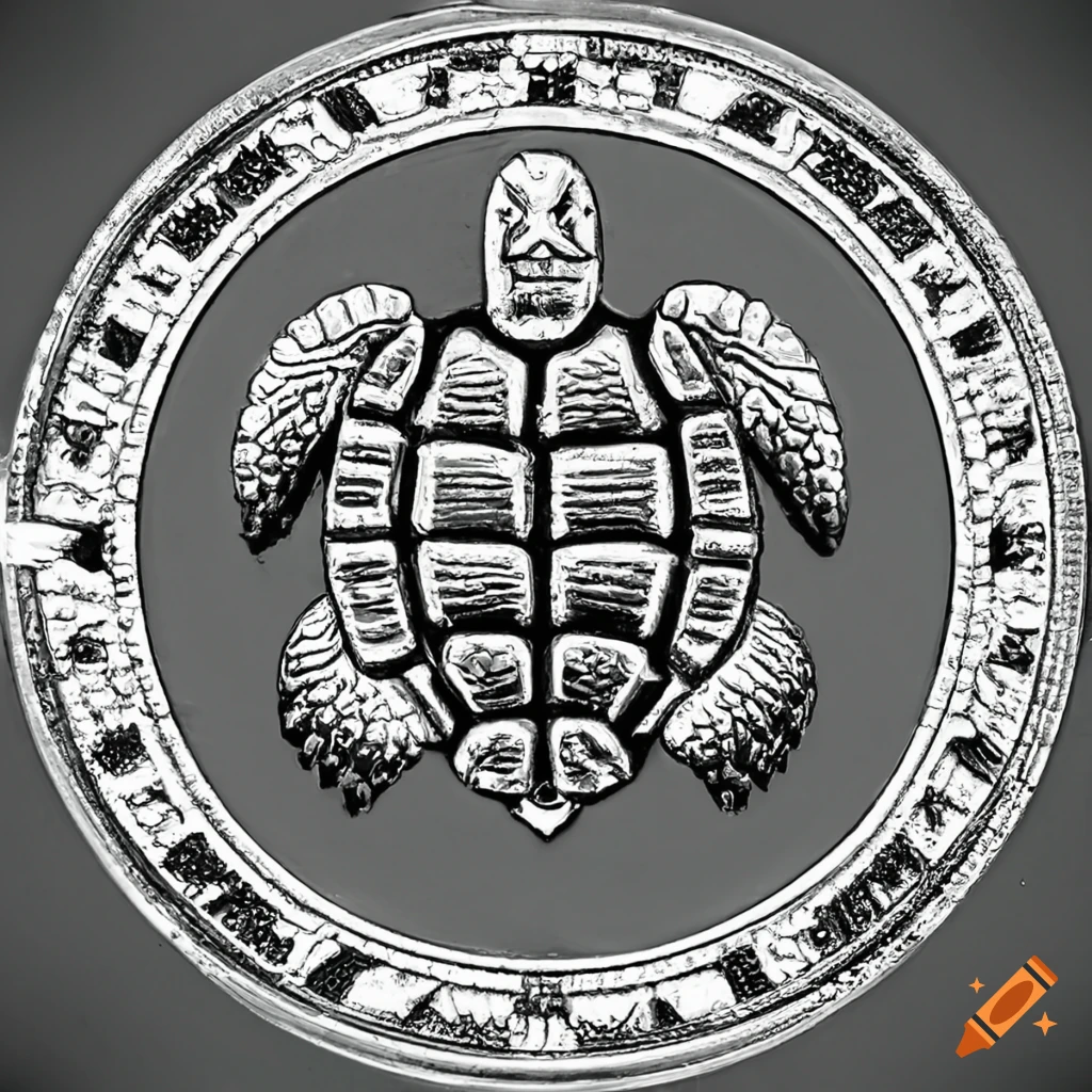 Turtle coin in black and white on Craiyon