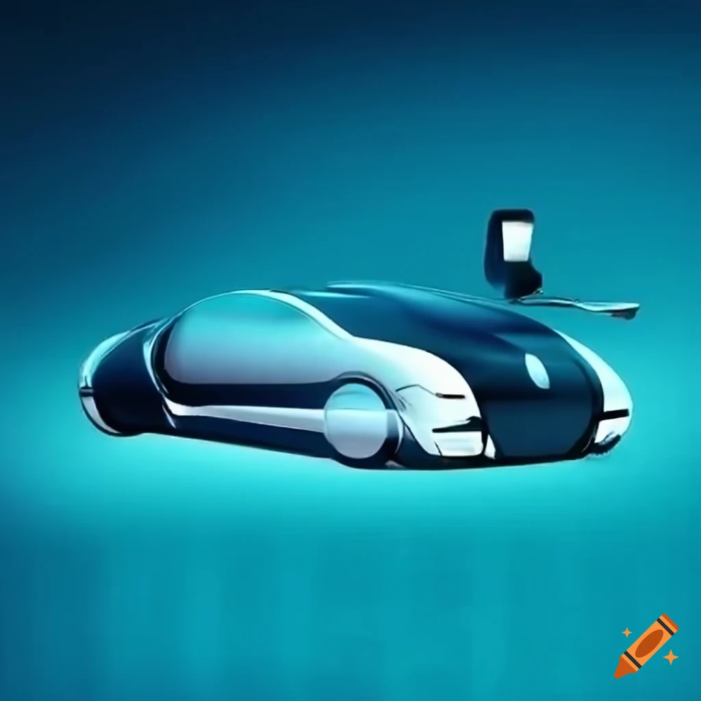 Driverless car with ocean-inspired design on Craiyon