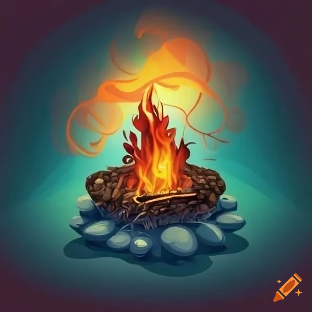 Campfire memories with loved ones in a forest setting on Craiyon