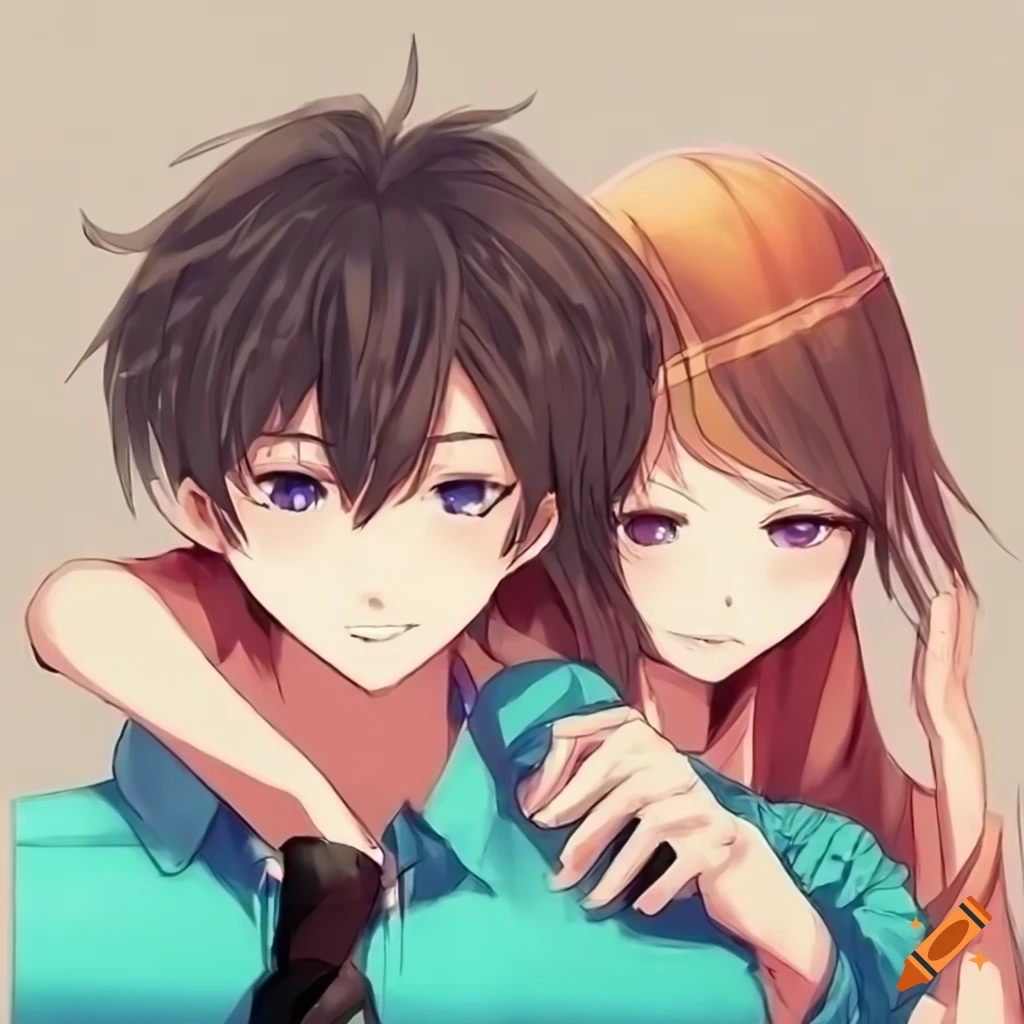 Anime-style siblings, cute girl and cool boy on Craiyon