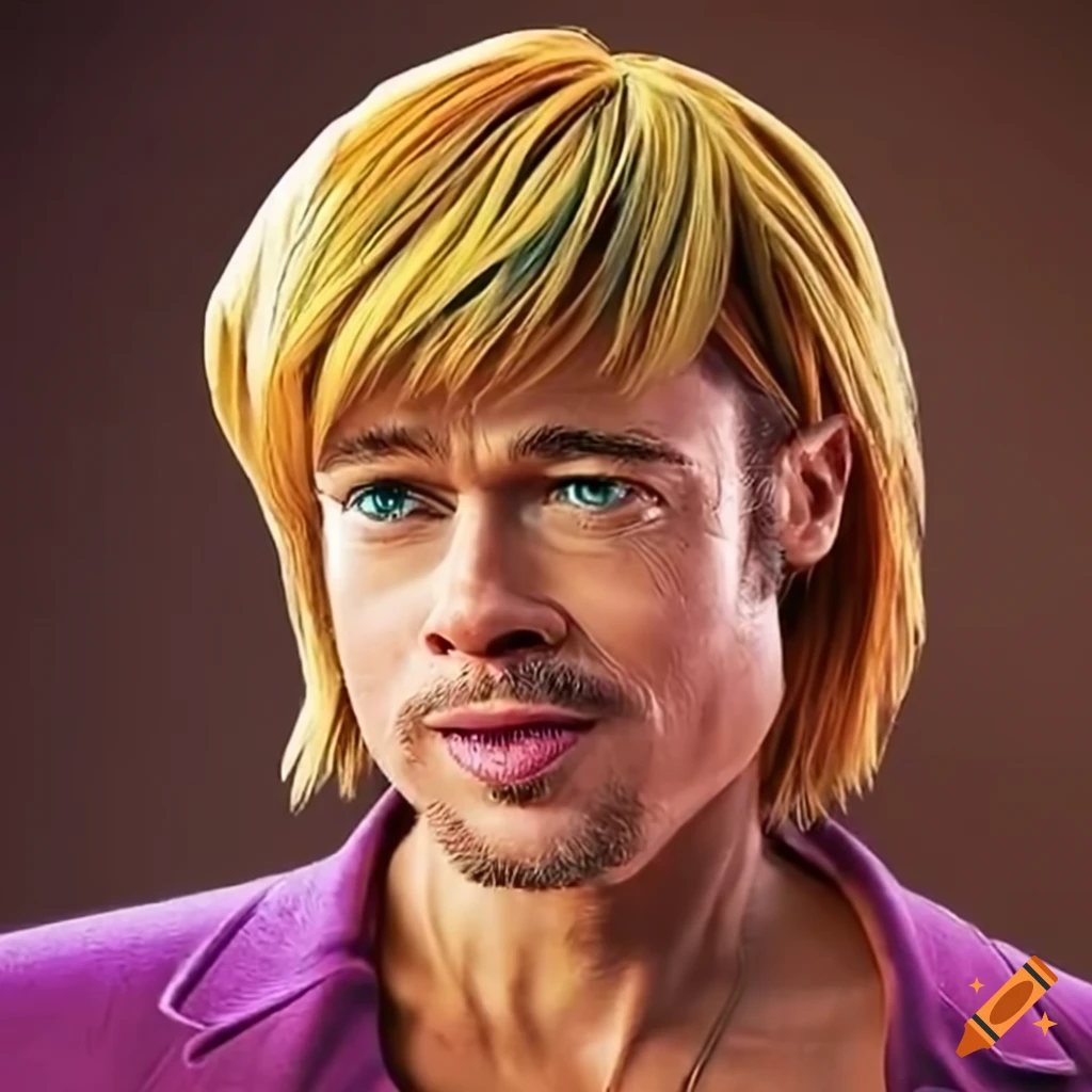 Brad pitt dressed as shaggy from scooby-doo cartoon on Craiyon