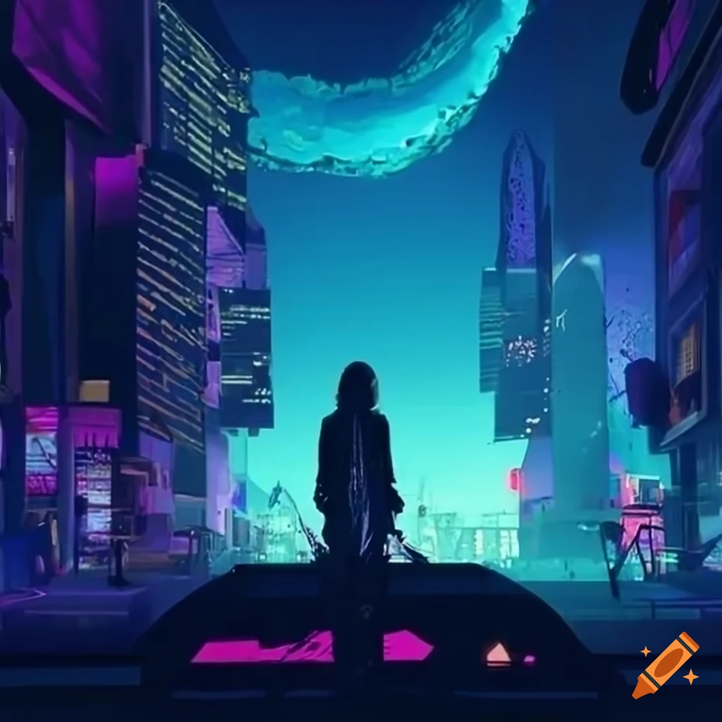 Hyperpop cityscape on Craiyon