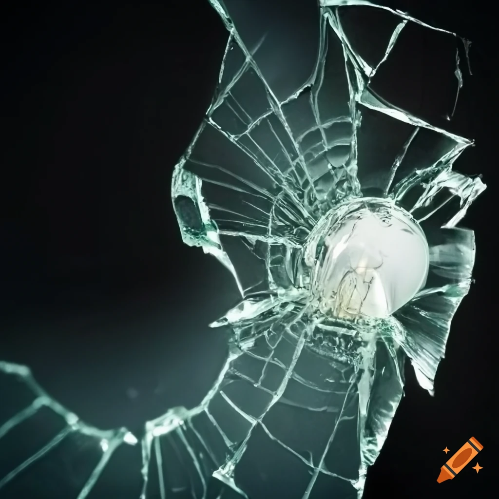 Grungy broken glass light bulb on Craiyon