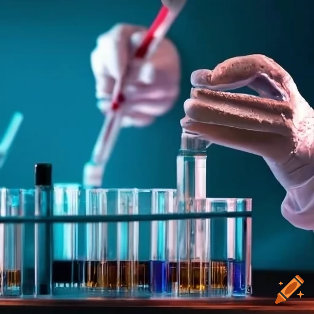 Dna cloning lab with scientists examining test tubes and impressive ...