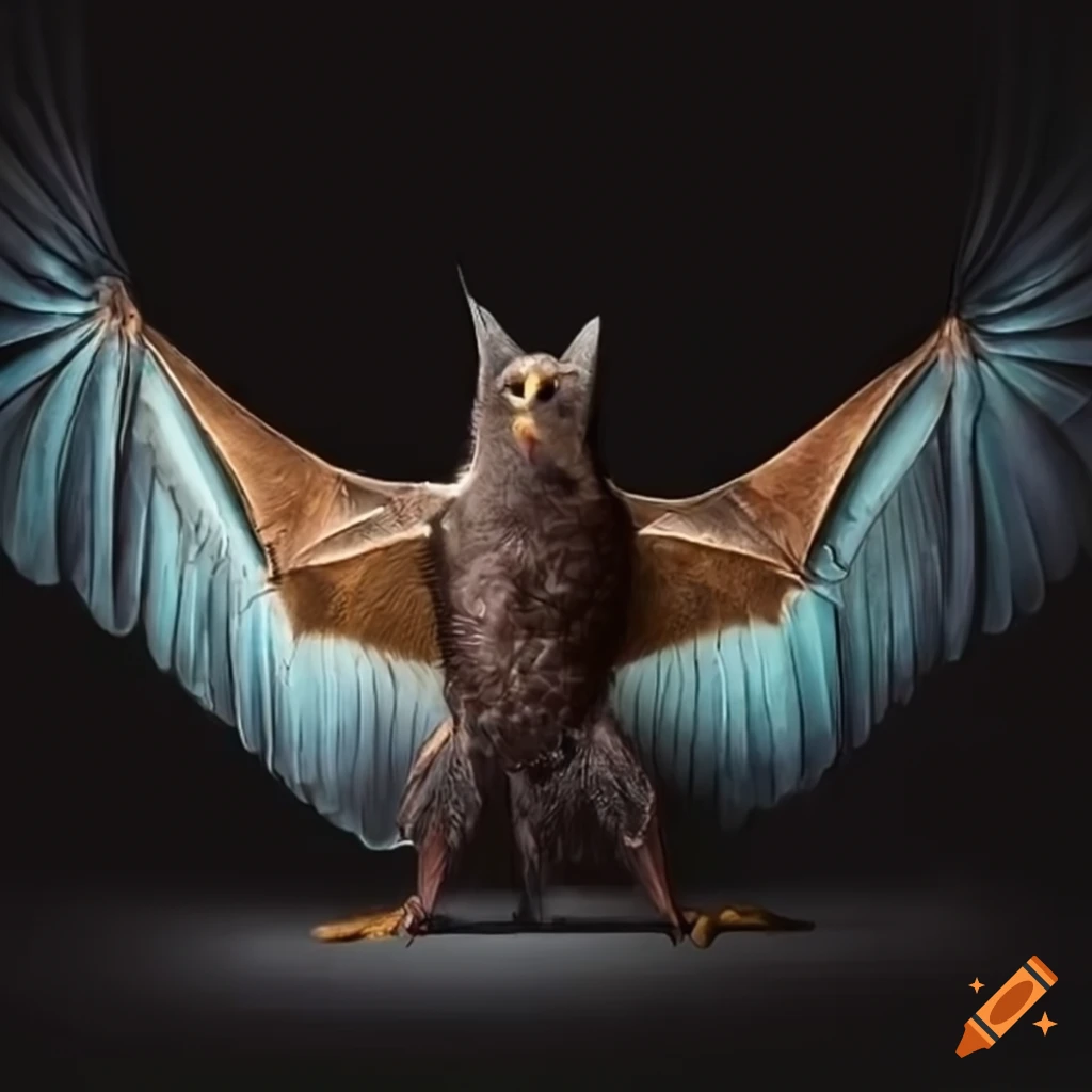 Bat body with eagle wings on Craiyon