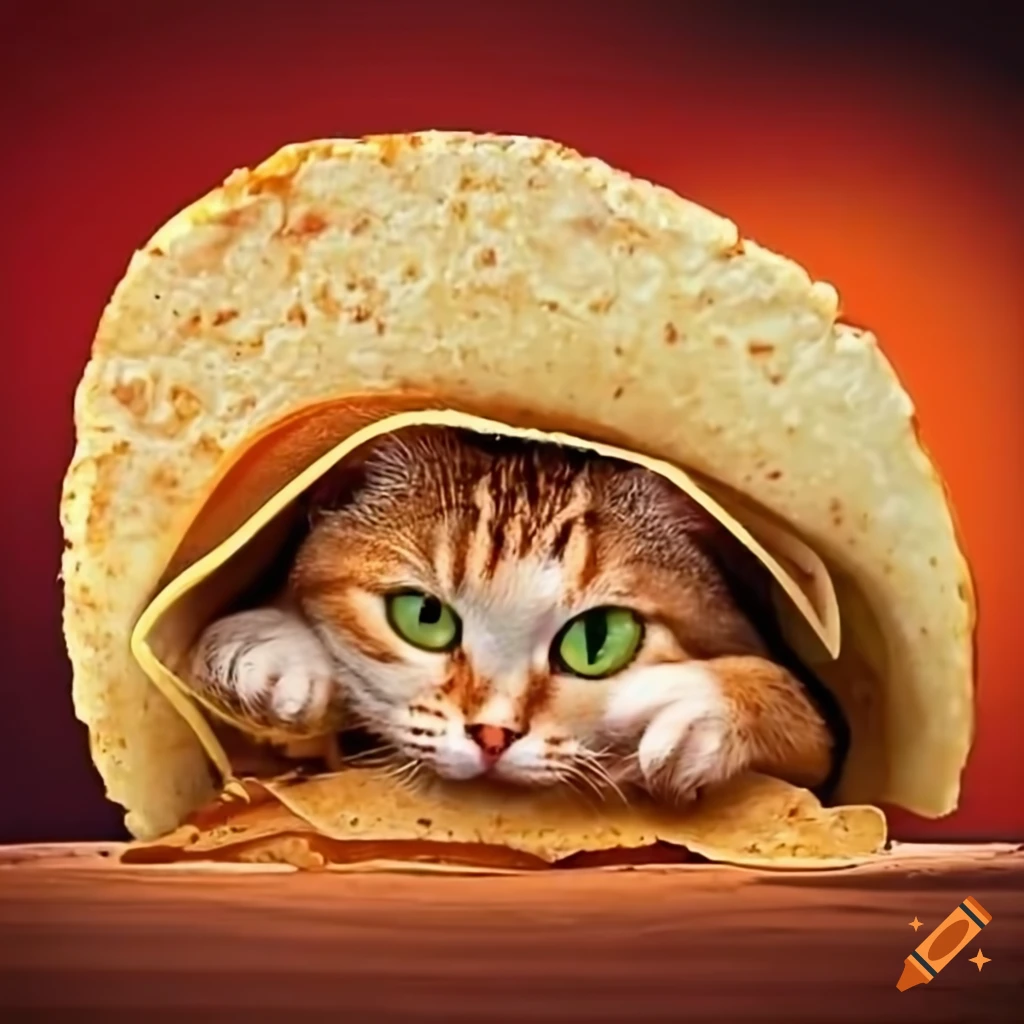 Cat in a taco on Craiyon