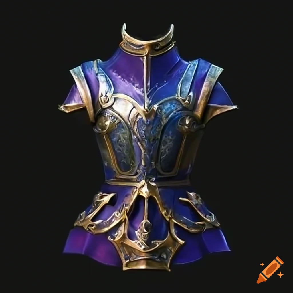Front view of adorned magic armor on Craiyon