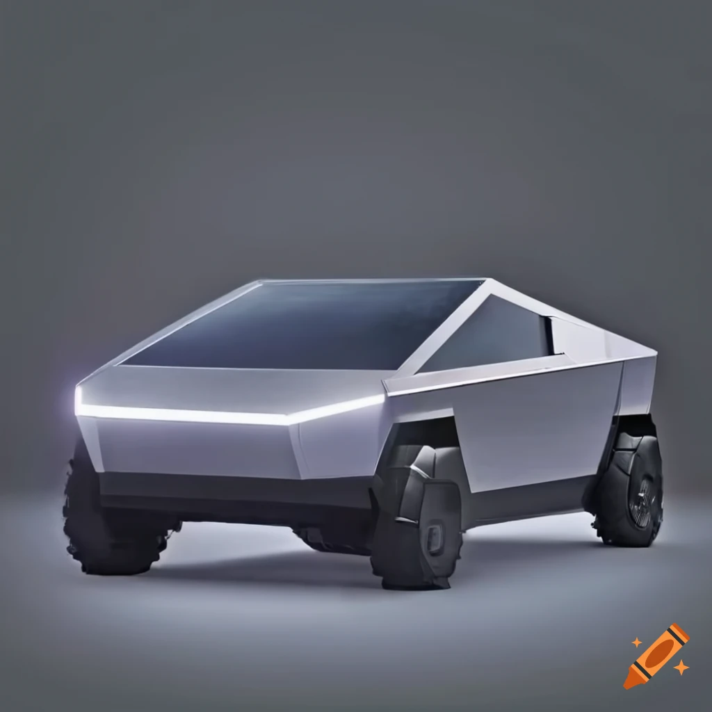 Tesla cybertruck on a white background on Craiyon