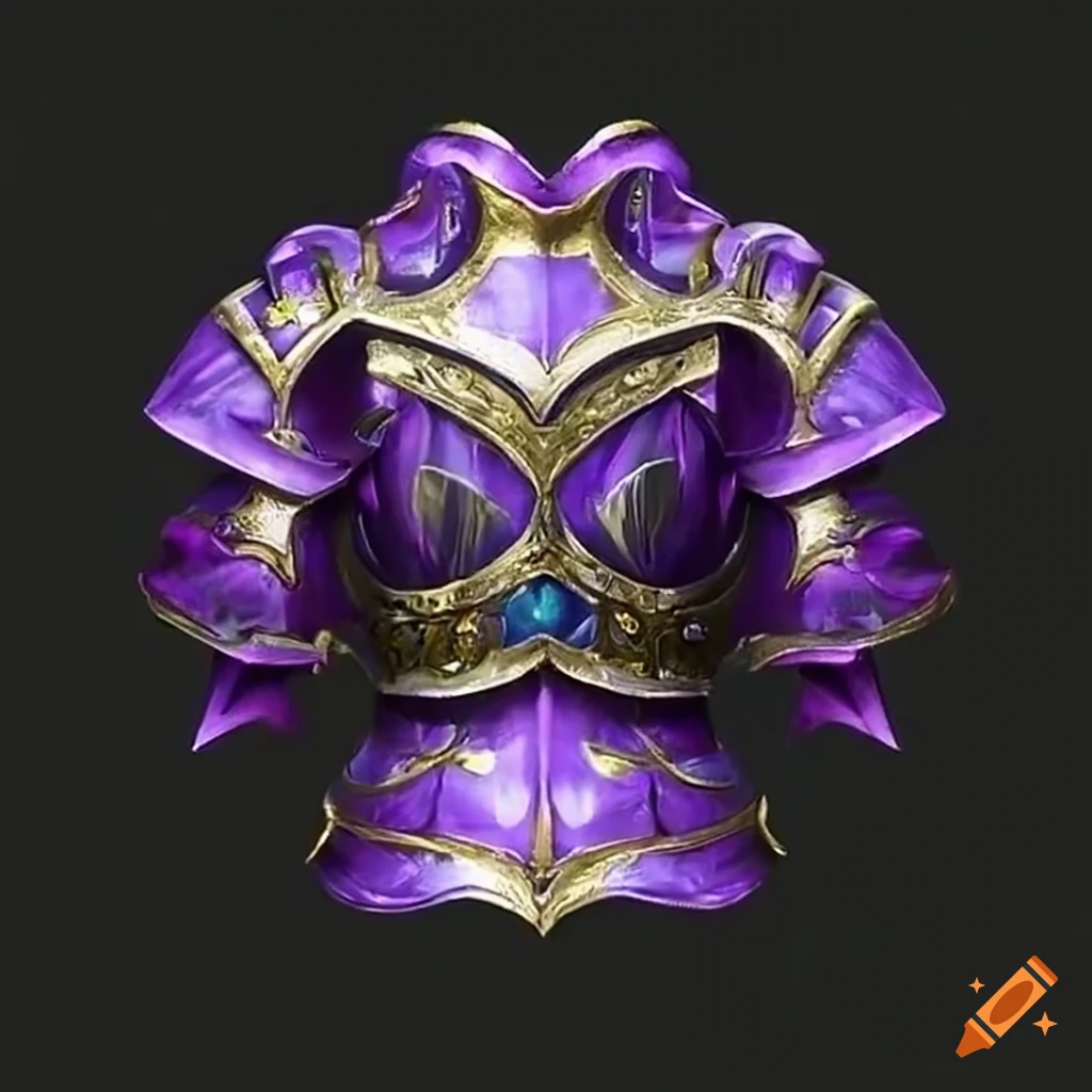 Front view of adorned magic armor on Craiyon