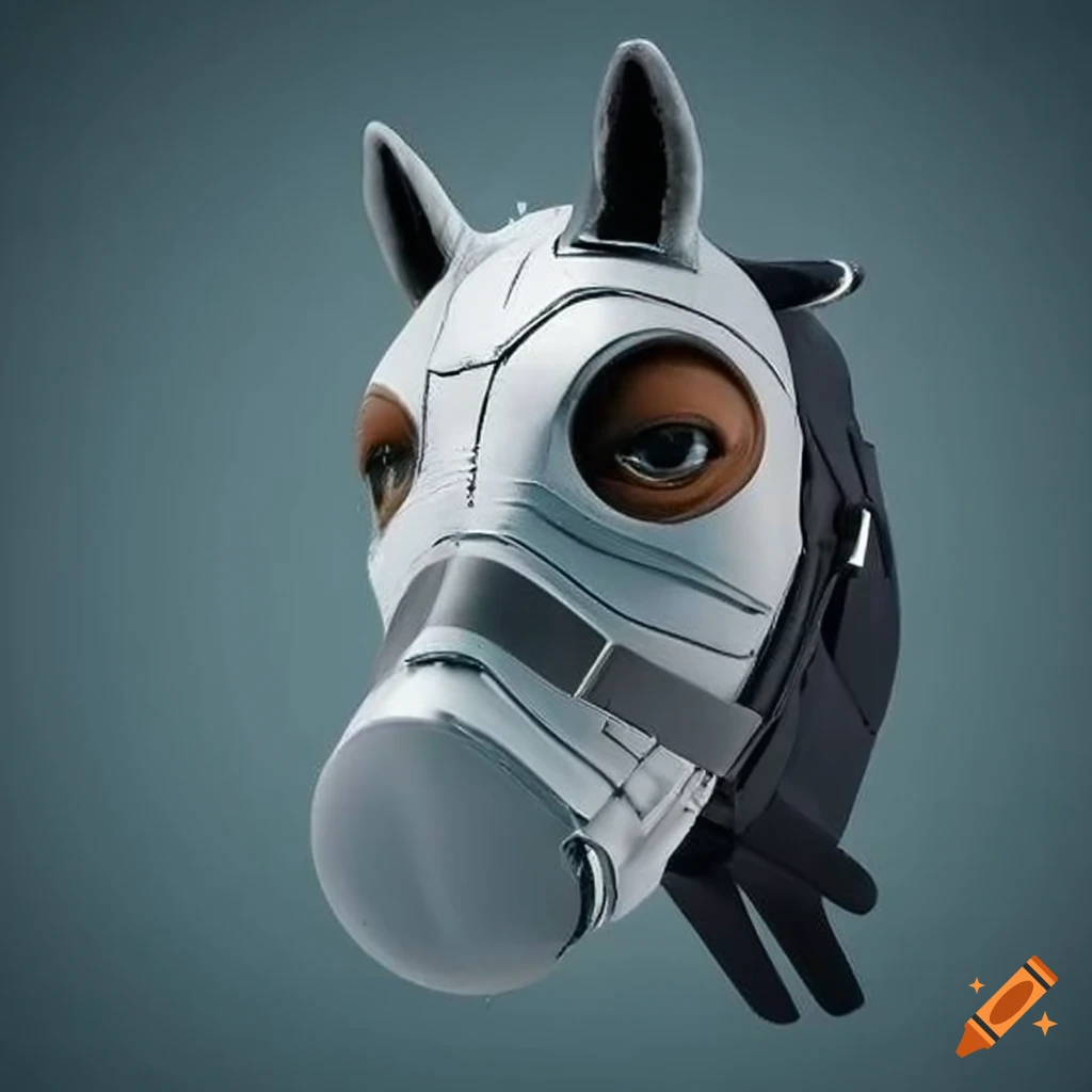 Steel horse head mask on Craiyon