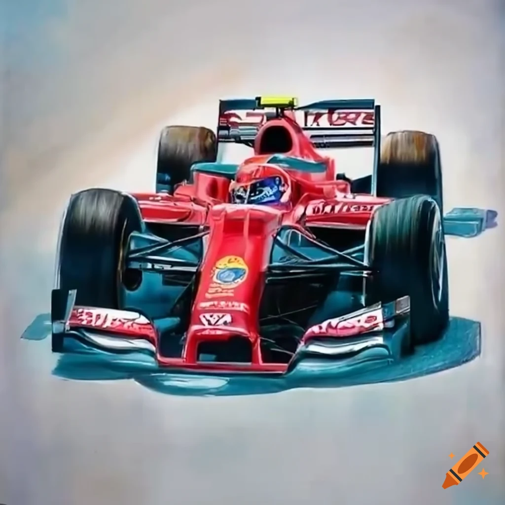 Colorful f1 car racing illustration in high resolution on Craiyon