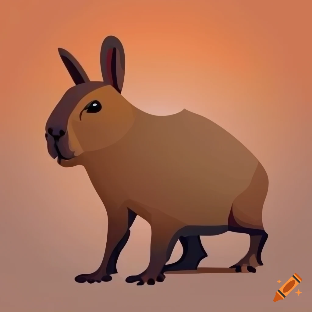 Rabbit capybara hexagonal icon on Craiyon