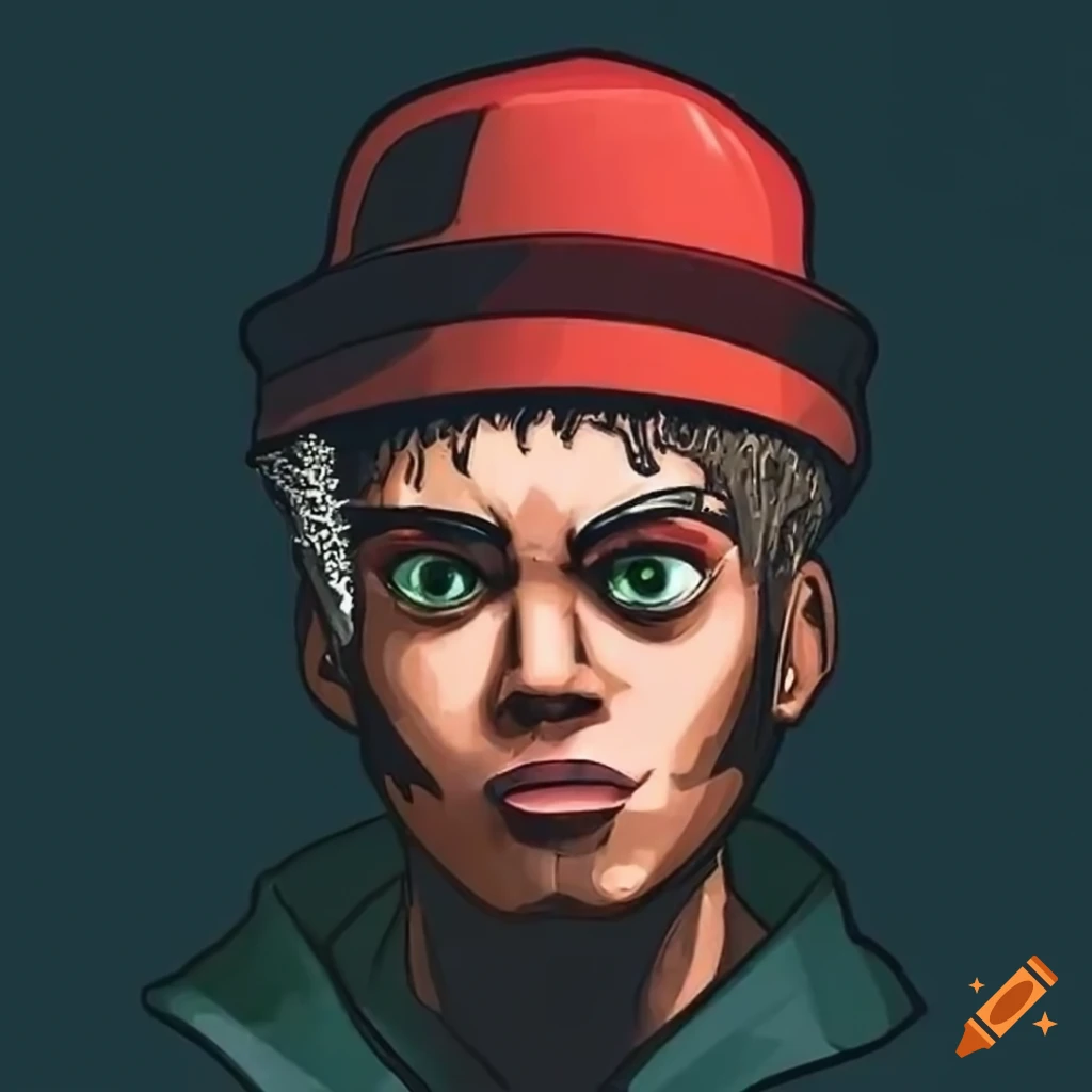 Avatar of a rapper with hat and microphone on Craiyon