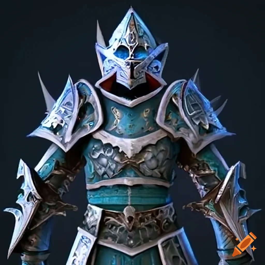 Front view of mithril magic armor on Craiyon