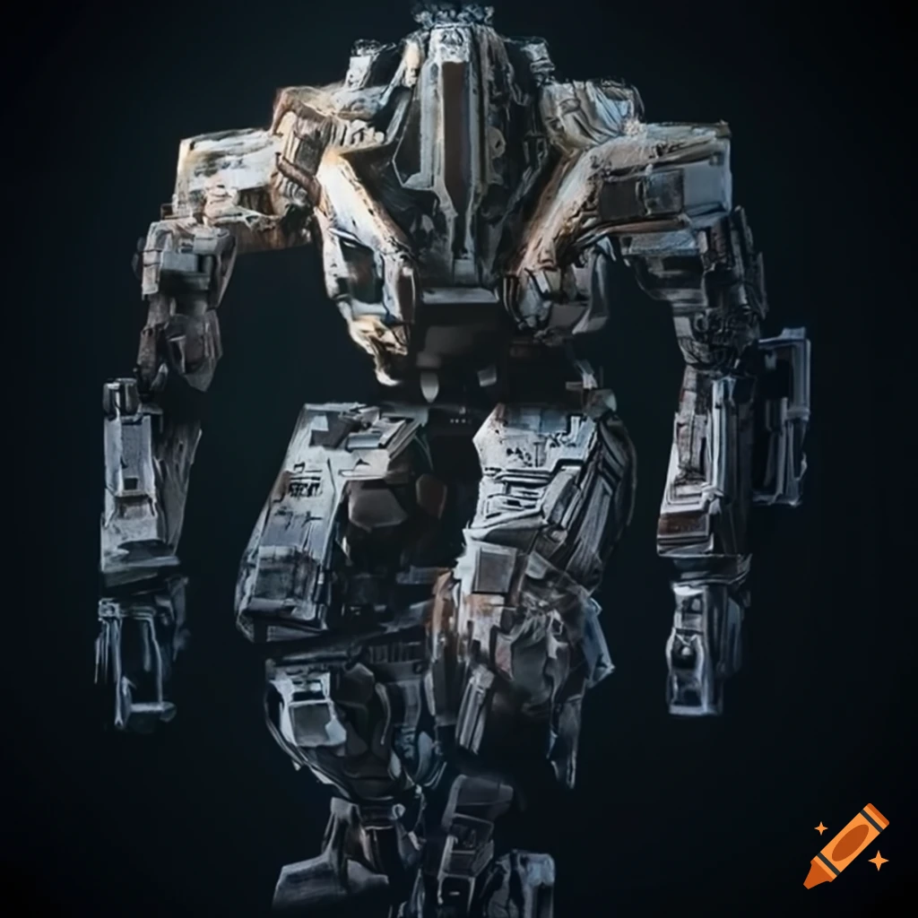 Wrapped canvas of a stunning light projected Mech on Craiyon