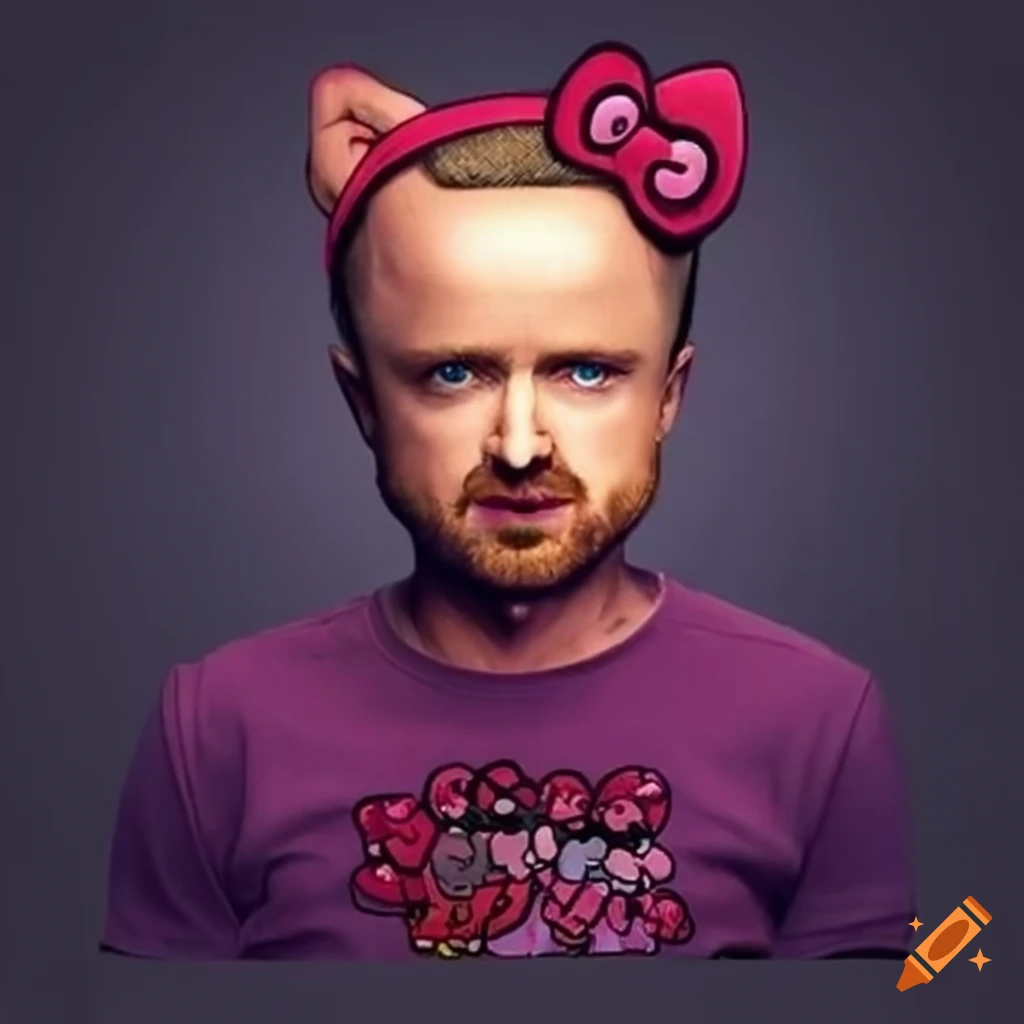 Jesse pinkman wearing a hello kitty t-shirt on Craiyon