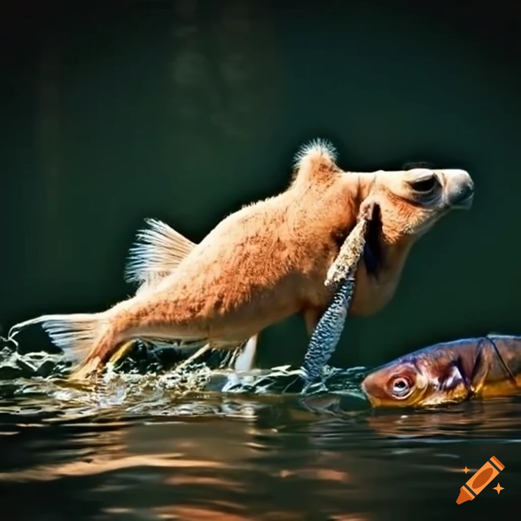 Creative camel fish hybrid concept on Craiyon