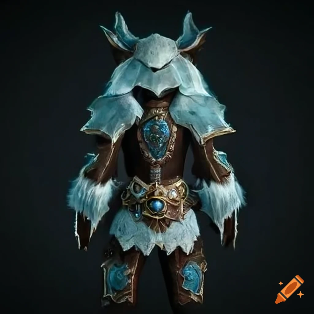 Adorned magic armor from the front view on Craiyon