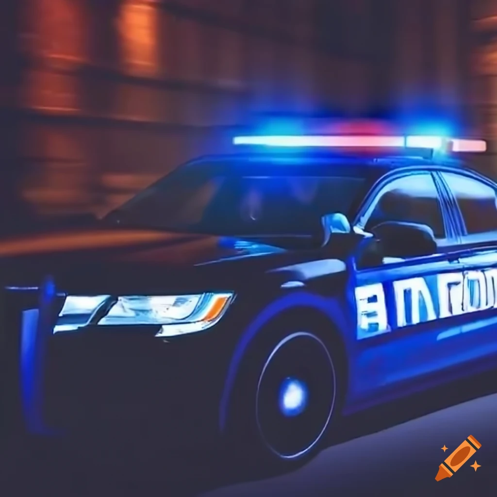 Cop car speeding on Craiyon