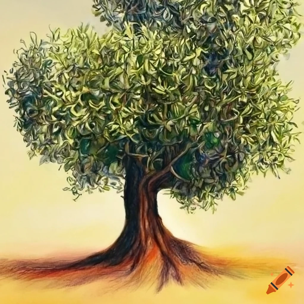 Olive trees in four colorful shades on Craiyon