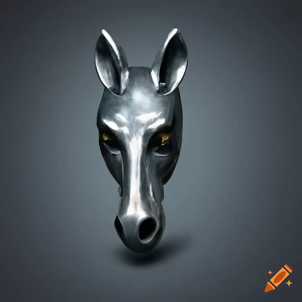 Steel plate horse head mask on Craiyon