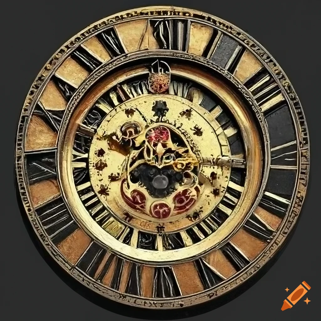 Artistic and intricate organic clock in steampunk style for the album ...
