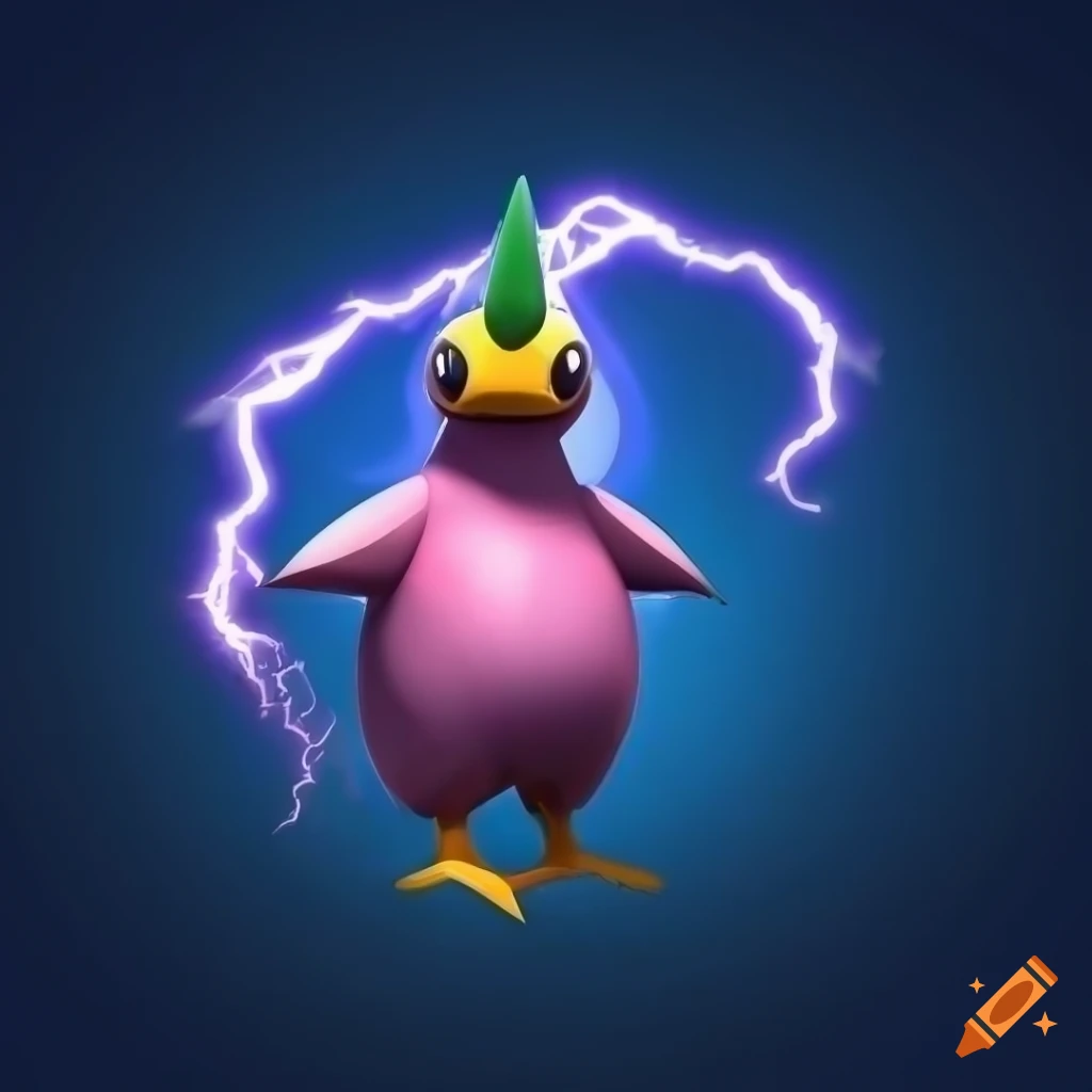 Unique chicken-based lightning Pokemon in high-resolution 3D style on ...