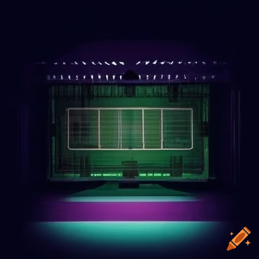 Tennis court with data visualization on Craiyon