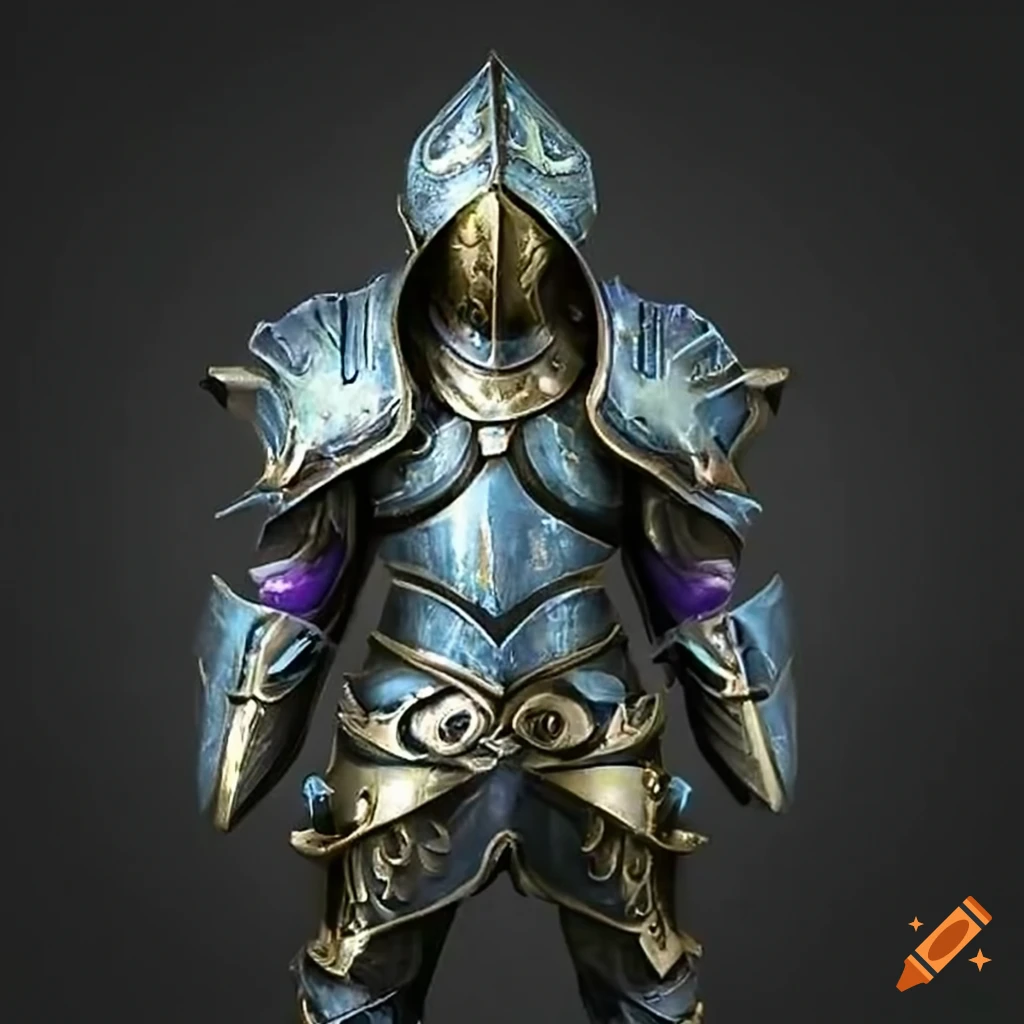 Front view of magic armor on Craiyon