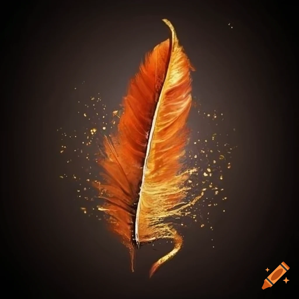 Oil drawing of a decorative fashion boa with gold glitter circles and ...