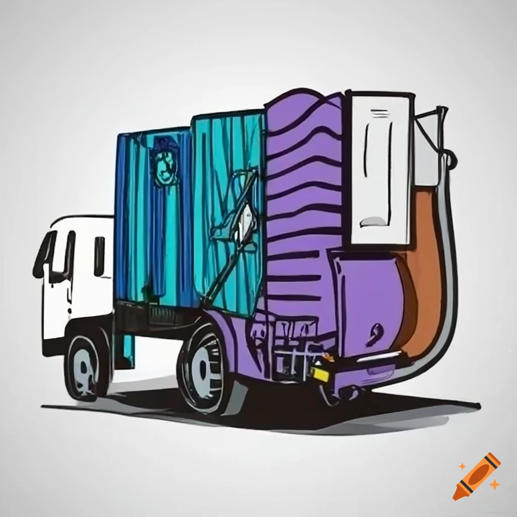 Sleek smart cleantech garbage truck with cutting-edge technology on Craiyon