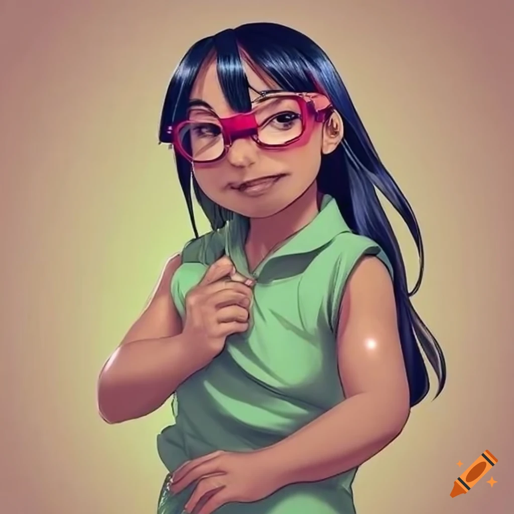 Character with yellow shirt and glasses, arms crossed on Craiyon