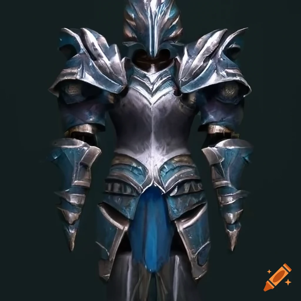 Front view of adorned magic armor on Craiyon