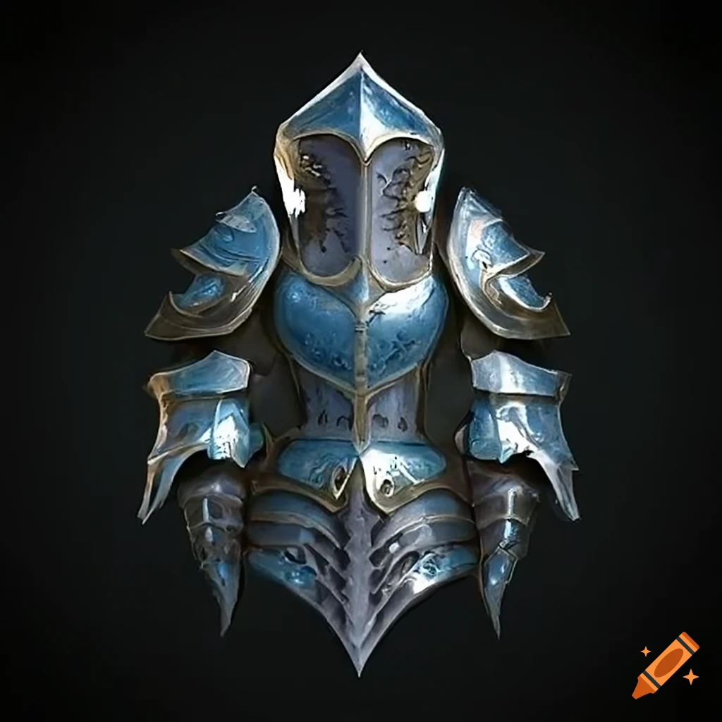 Front view of magic armor on Craiyon