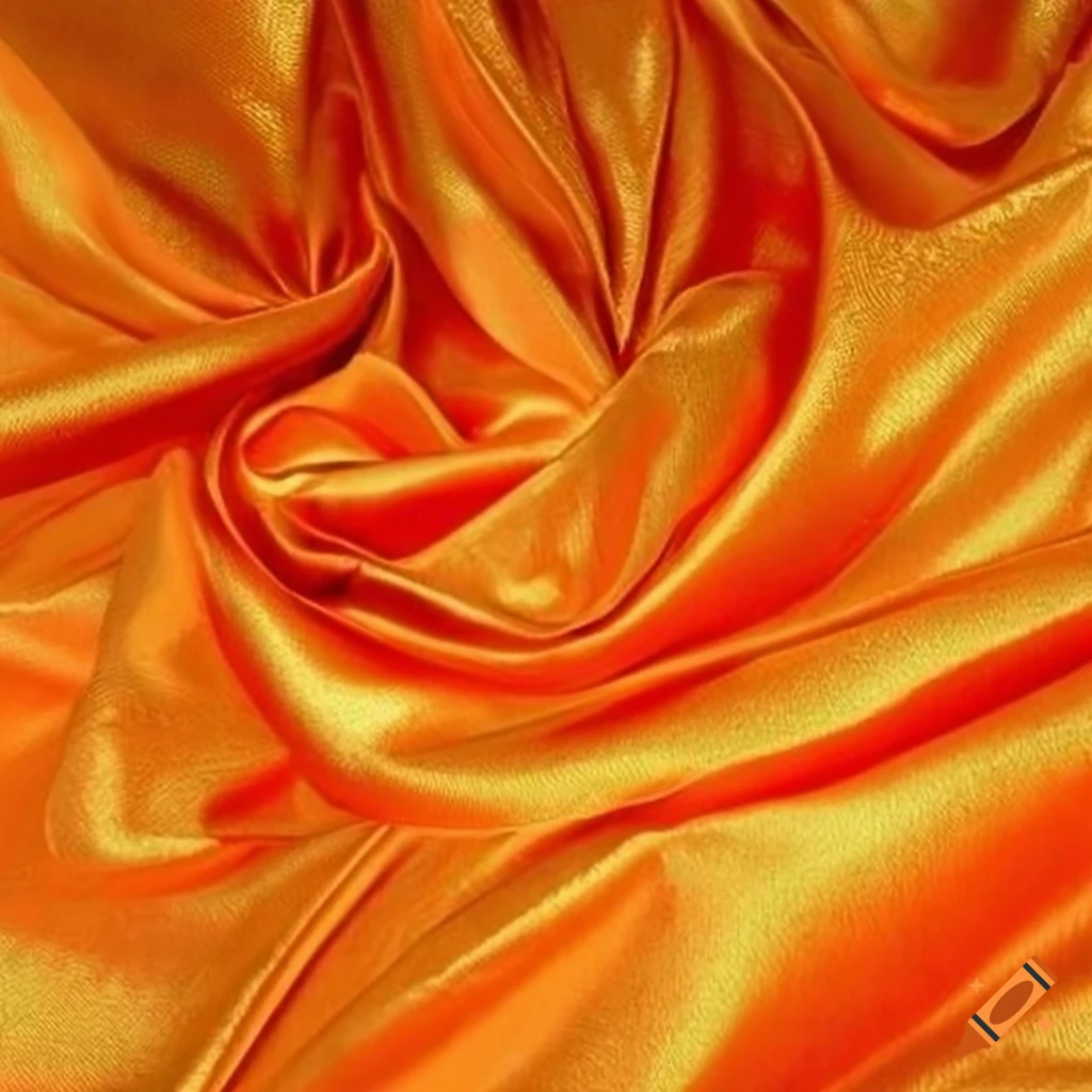 Orange gold silk fabric pieces on Craiyon