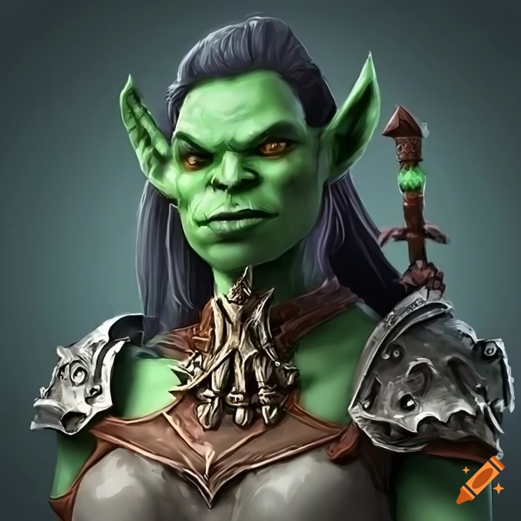 Female orc warrior with a long sword on Craiyon