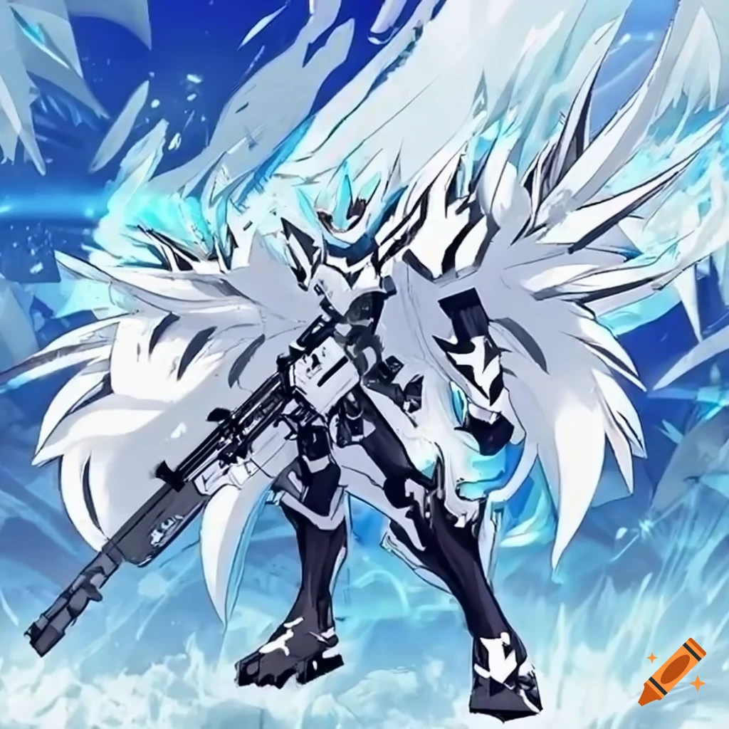Flying frost demon with a rifle on Craiyon