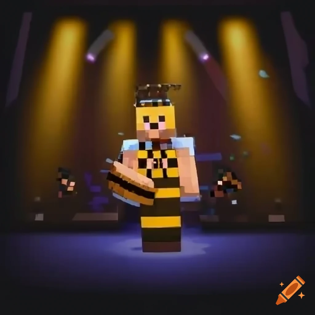 Minecraft bee band performing on stage on Craiyon