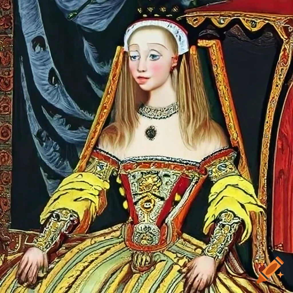 14-year-old princess sitting on an ebony throne on Craiyon
