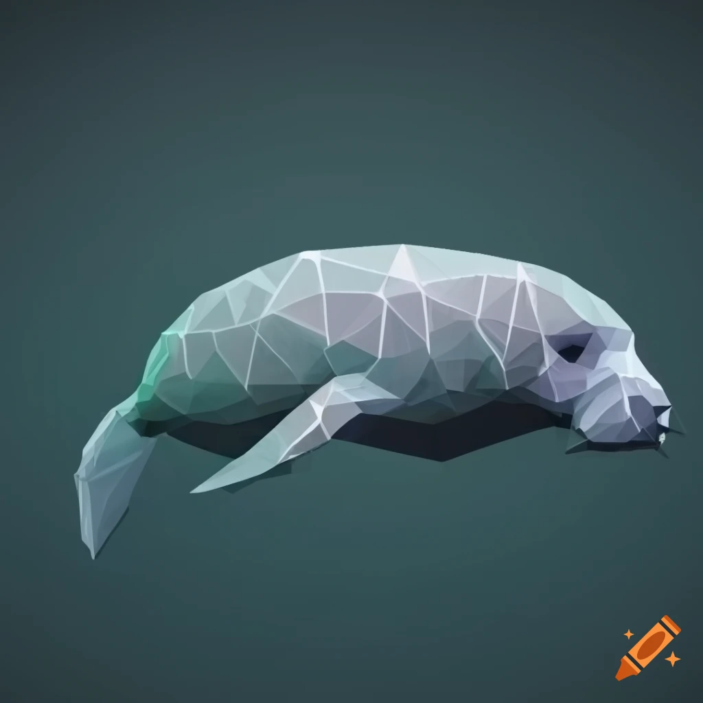 Low poly manatee on Craiyon