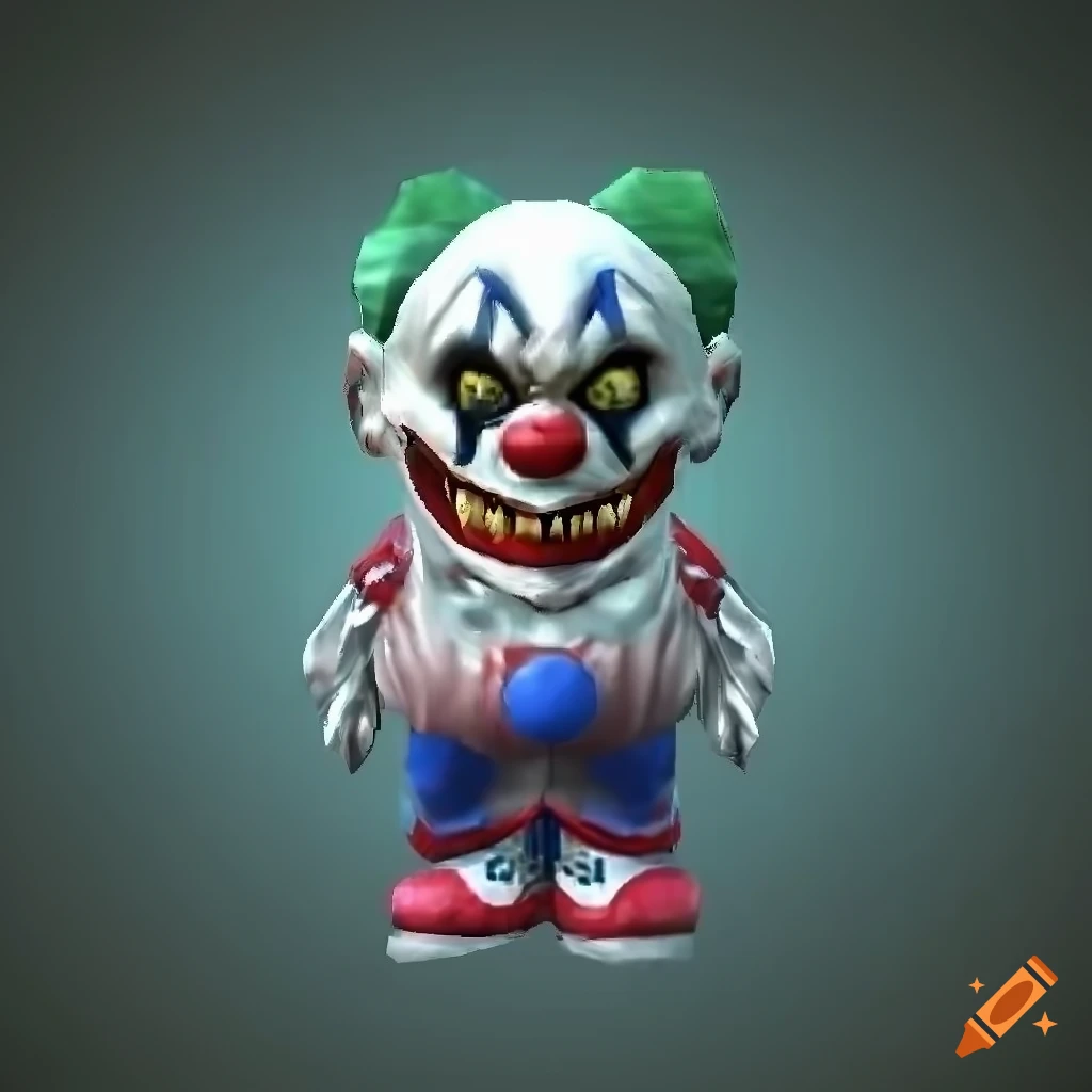 Scary clown in a videogame style on Craiyon
