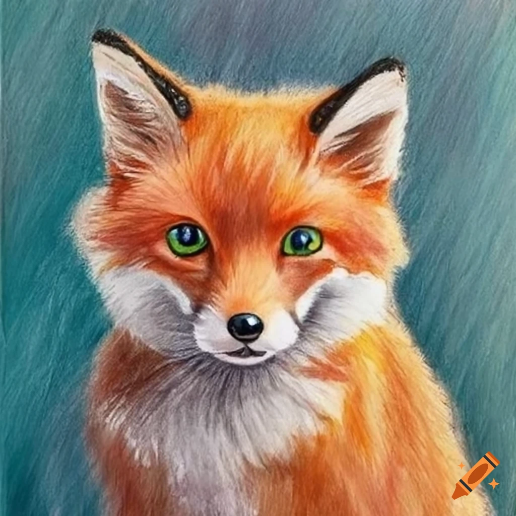 Fluffy cat meowing like a fox in colored pencil art on Craiyon