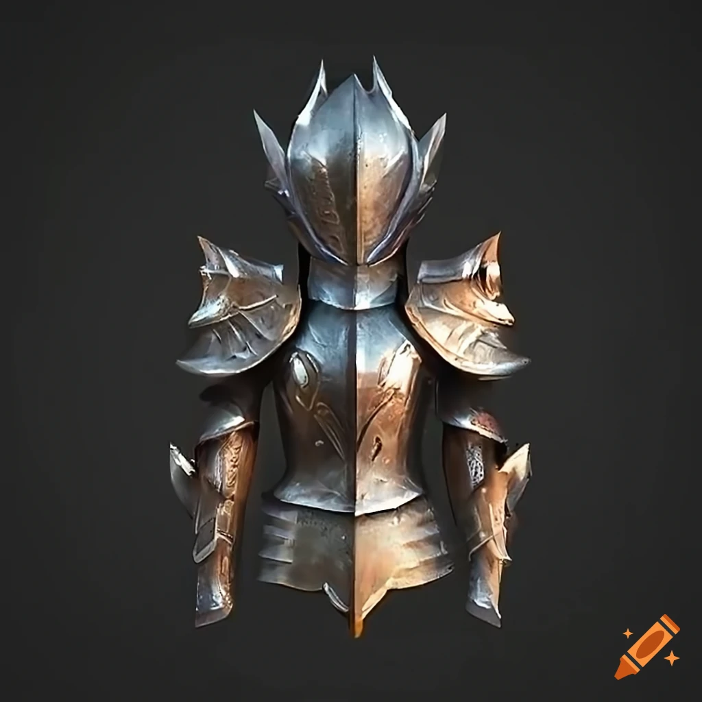 Front view of adorned magic armor on Craiyon