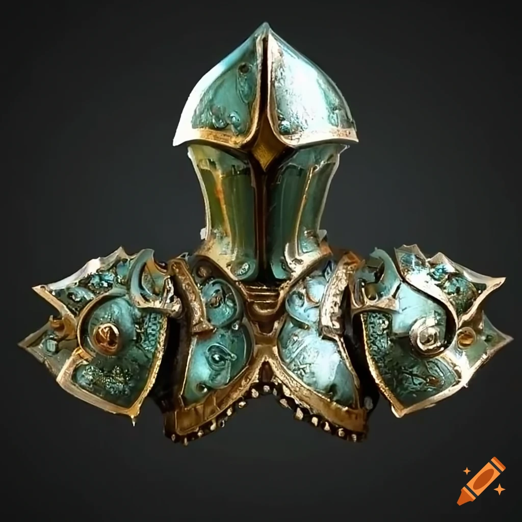 Front view of adorned magic armor parts on Craiyon