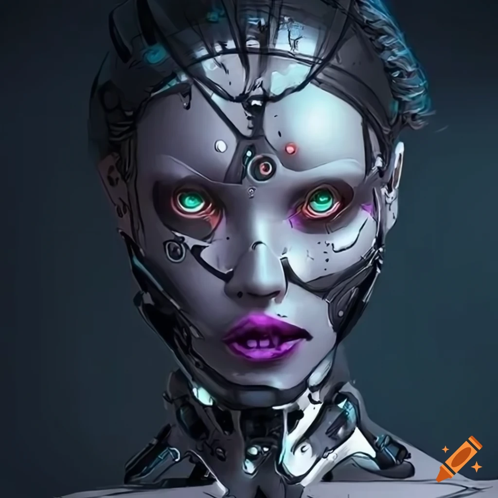 Cyborg girl on Craiyon