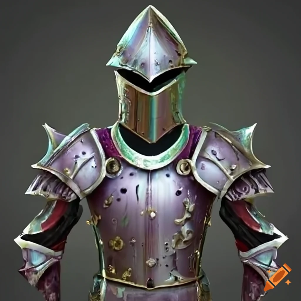 Front view of decorated magic armor on Craiyon