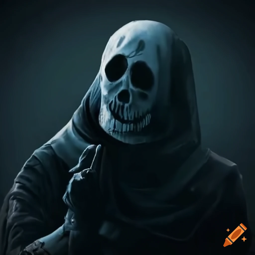 Simon ghost riley in a prayer pose on Craiyon