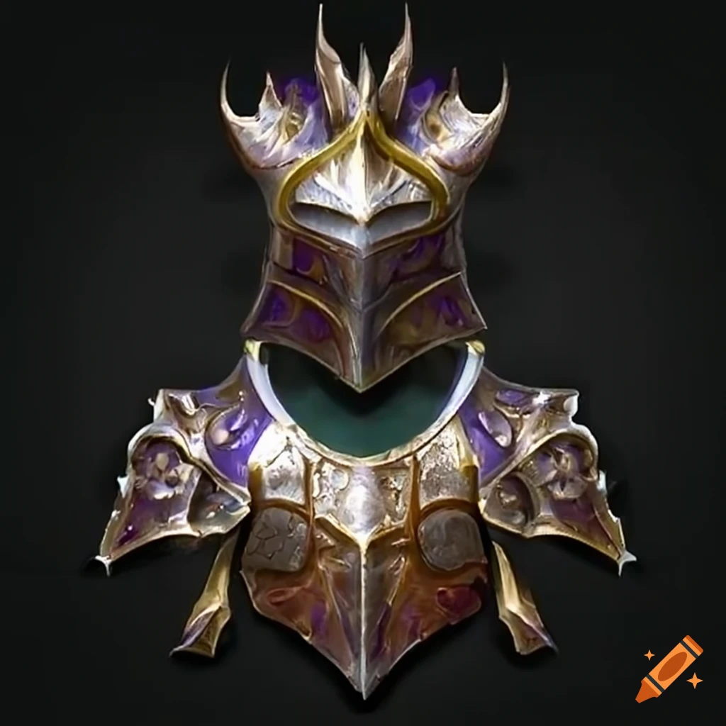 Front view of adorned magic armor on Craiyon