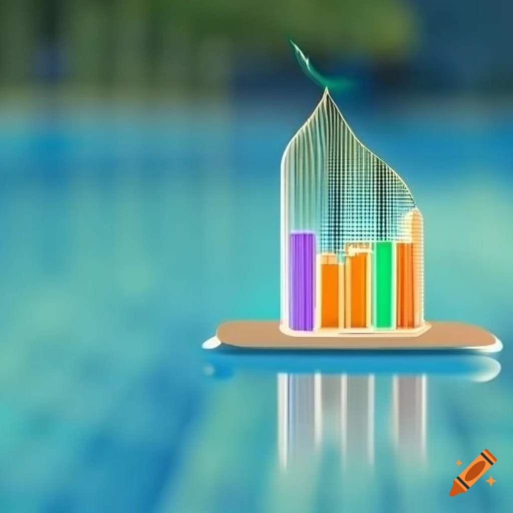 Graph with a swimming pool background on Craiyon